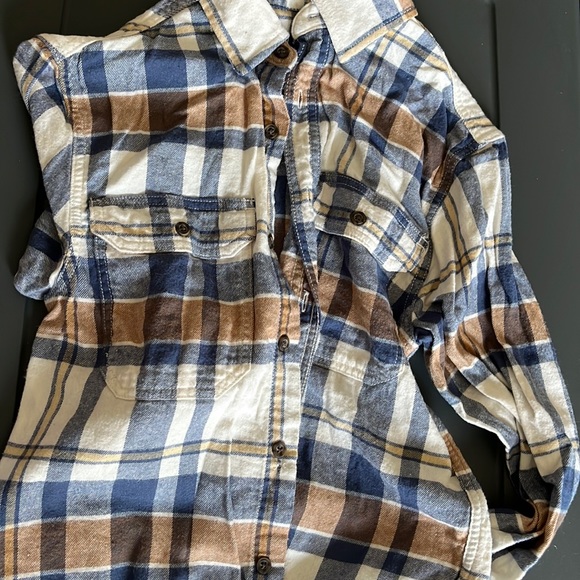 Jackets & Coats | Mens Blue And Tan Flannel | Poshmark